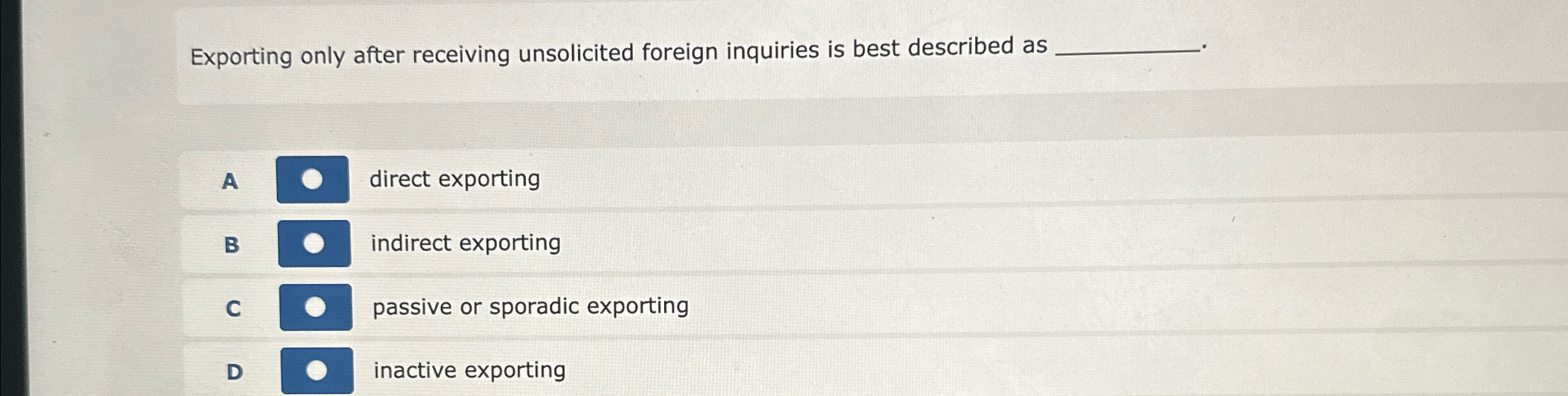 Solved Exporting only after receiving unsolicited foreign | Chegg.com