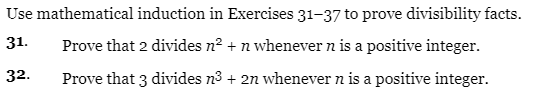 Solved Use mathematical induction in Exercises 31-37 ﻿to | Chegg.com