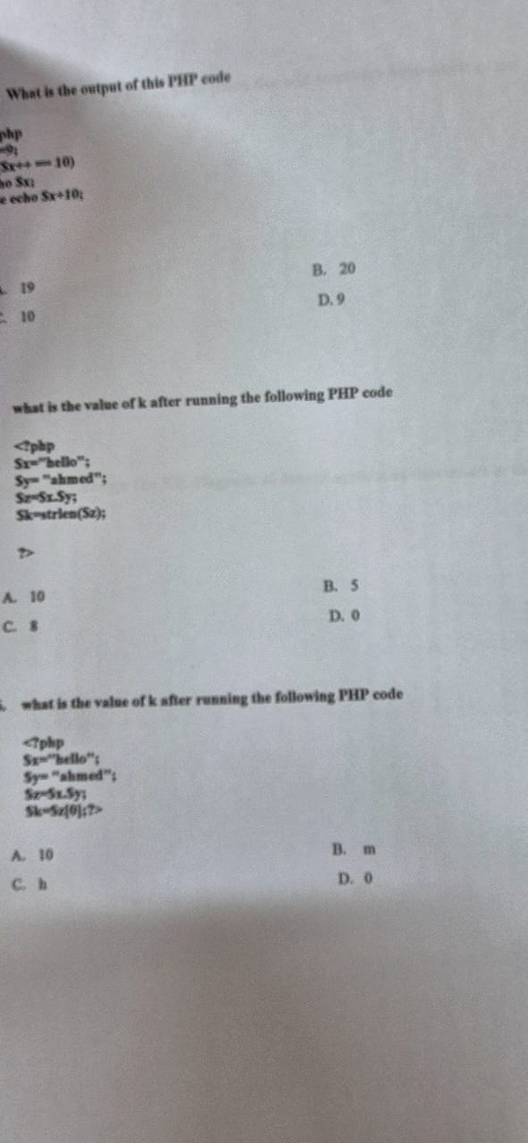 Solved What is the extput of this YMP codeB. 20D. 9what is | Chegg.com