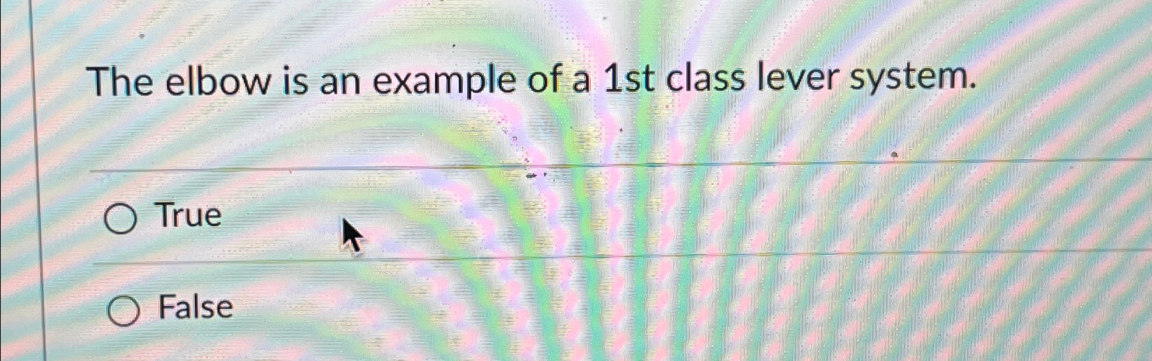 Solved The elbow is an example of a 1st class lever | Chegg.com