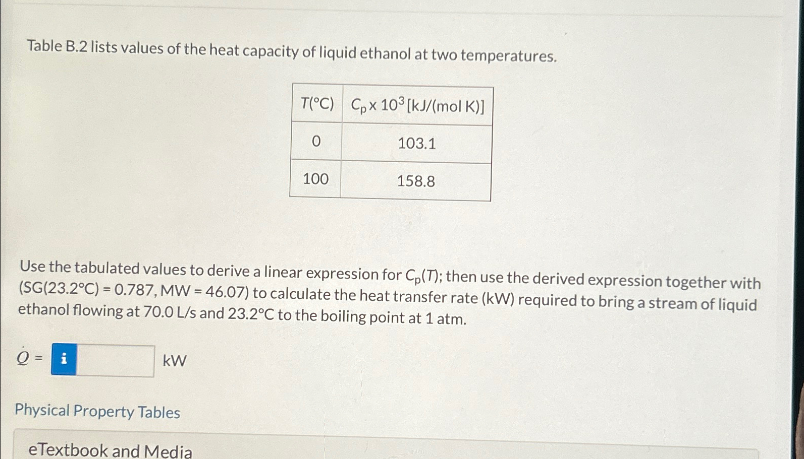Solved Table B. 2 ﻿lists values of the heat capacity of | Chegg.com