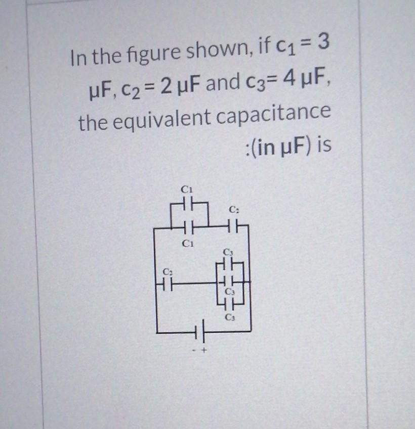 Solved In the figure shown, if C1 = 3 UF, C2 = 2 uF and C3= | Chegg.com
