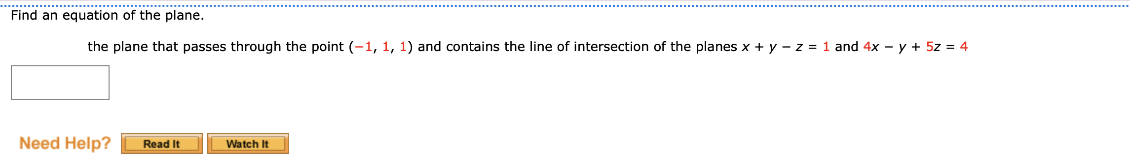 Solved Find the point at which the line intersects the given | Chegg.com