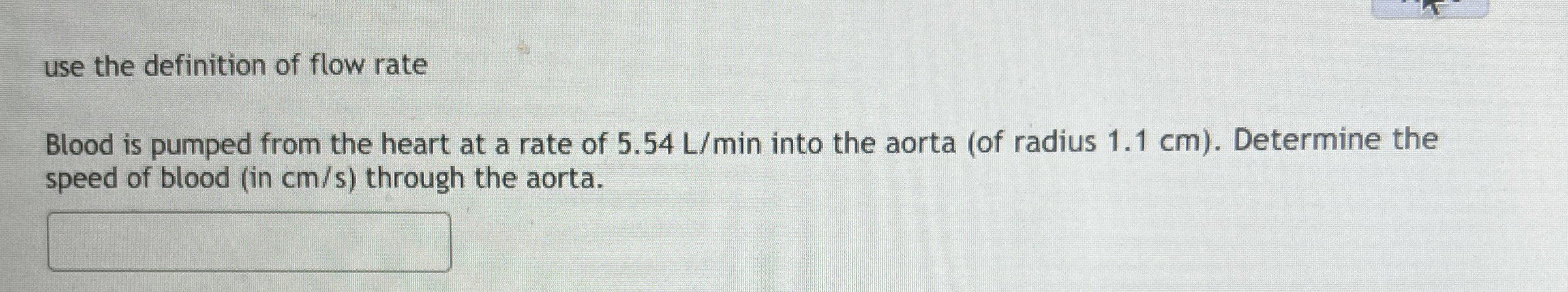 Solved use the definition of flow rateBlood is pumped from | Chegg.com