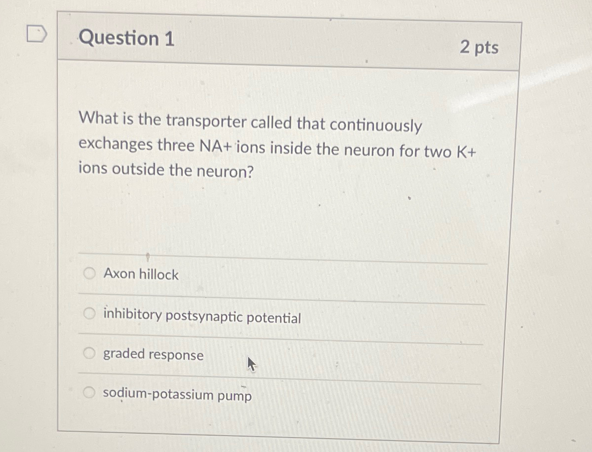 Solved Question 12 ﻿ptsWhat is the transporter called that | Chegg.com
