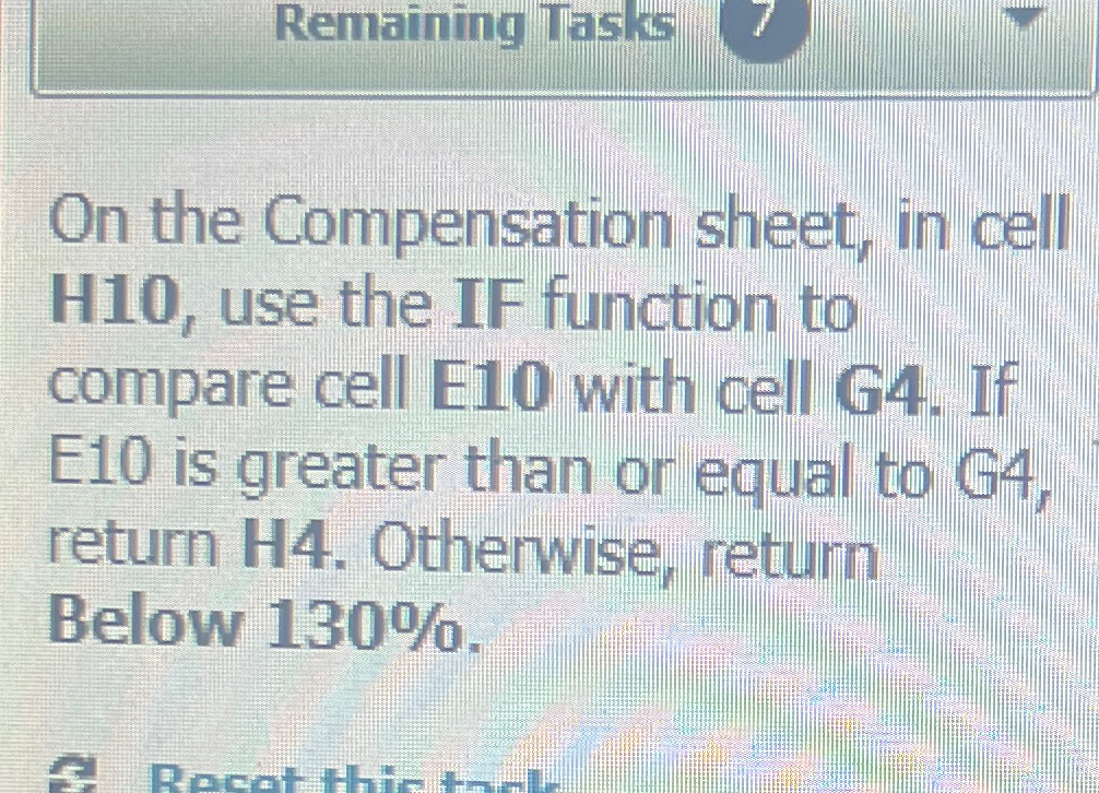 Solved Remaining TasksOn the Compensation sheet, in cell | Chegg.com