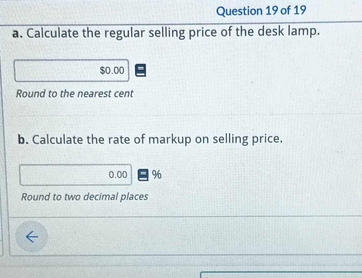 Solved The cost of a desk lamp to a store is \\( \\$ 100 | Chegg.com