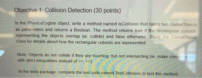 in scala Objective 1: Collision Detection (30 | Chegg.com