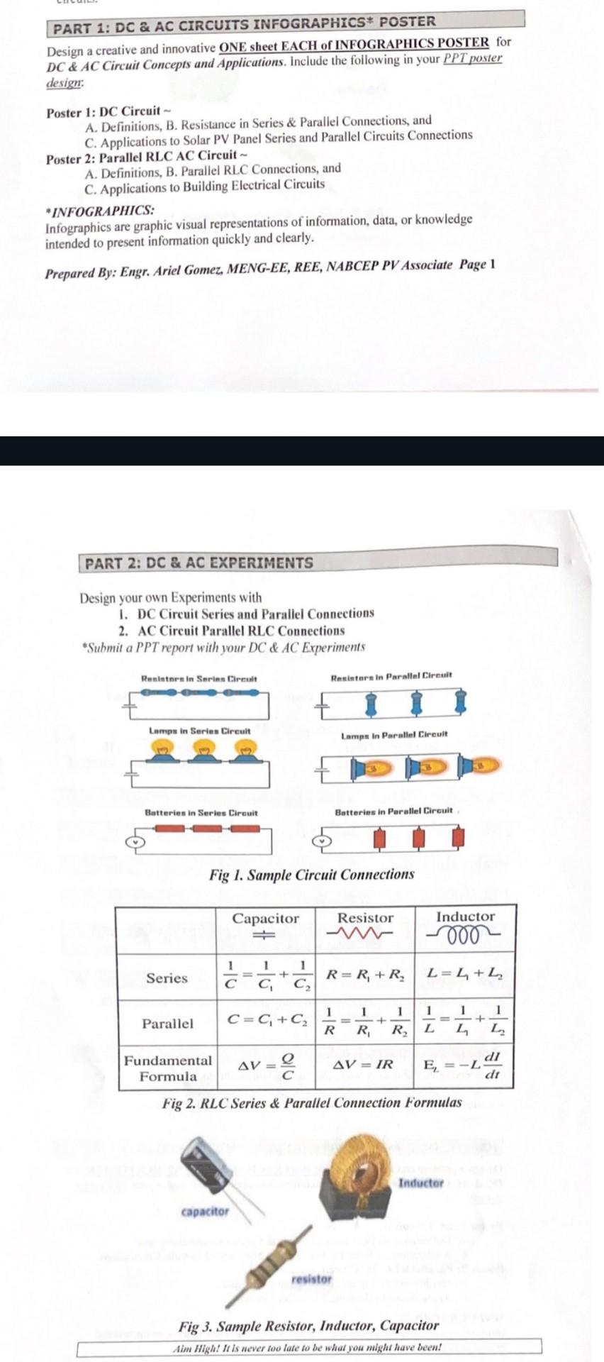 Solved PART 1: DC \& AC CIRCUITS INFOGRAPHICS* POSTER Design | Chegg.com