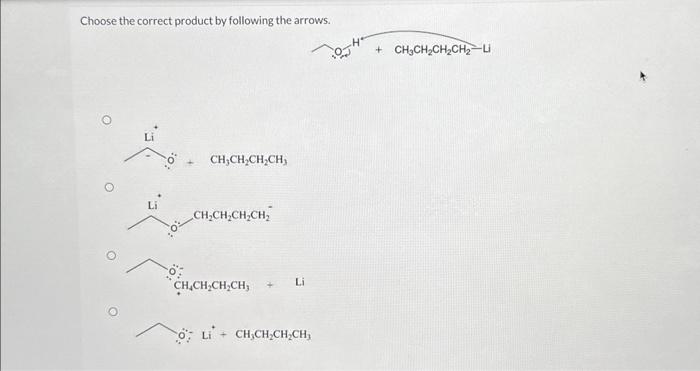 Choose the correct product by following the arrows. | Chegg.com