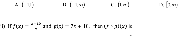 Solved ii) ﻿If f(x)=x-107 ﻿and g(x)=7x+10, ﻿then (f@g)(x) | Chegg.com