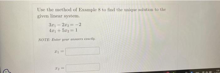 Solved Use the method of Example 8 to find the unique | Chegg.com