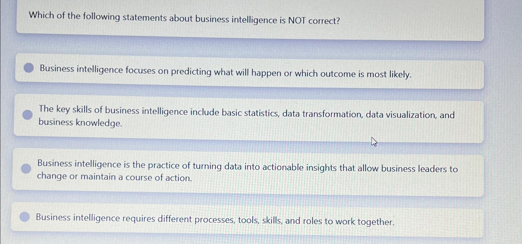 Solved Which of the following statements about business | Chegg.com