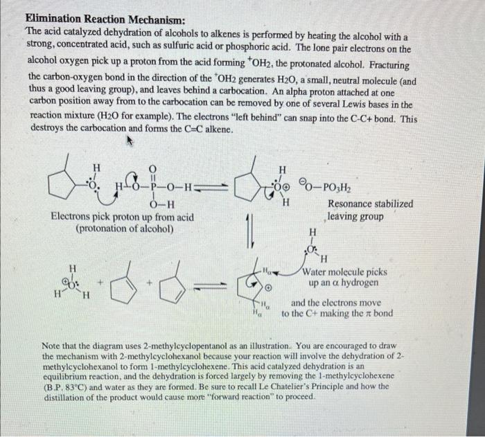 Solved Elimination Reaction Mechanism: The acid catalyzed | Chegg.com