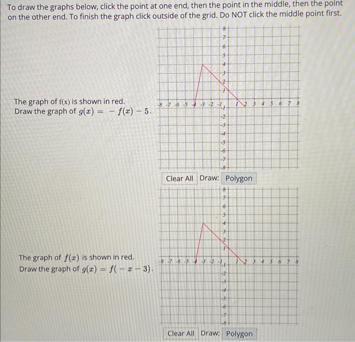 Solved To draw the graphs below, click the point at one end, | Chegg.com