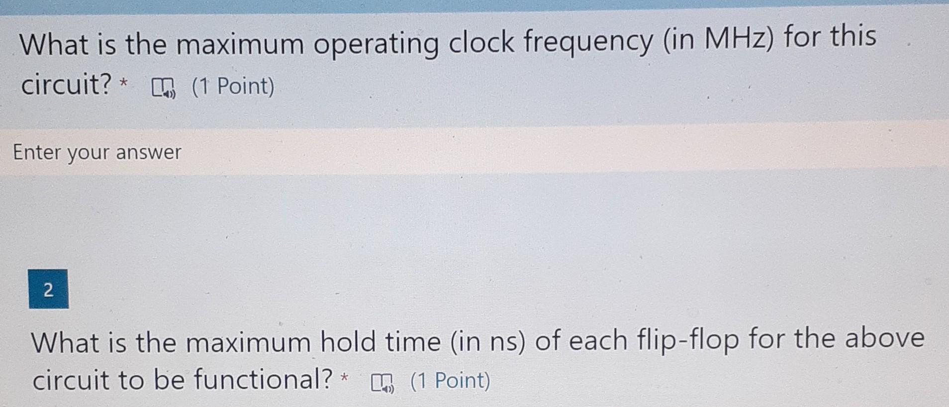 Solved What is the maximum operating clock frequency (in MHz | Chegg.com