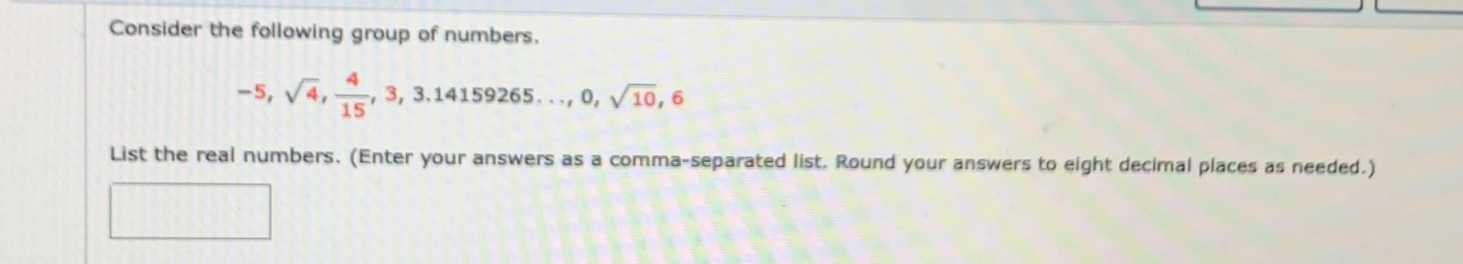 Solved Consider the following group of | Chegg.com