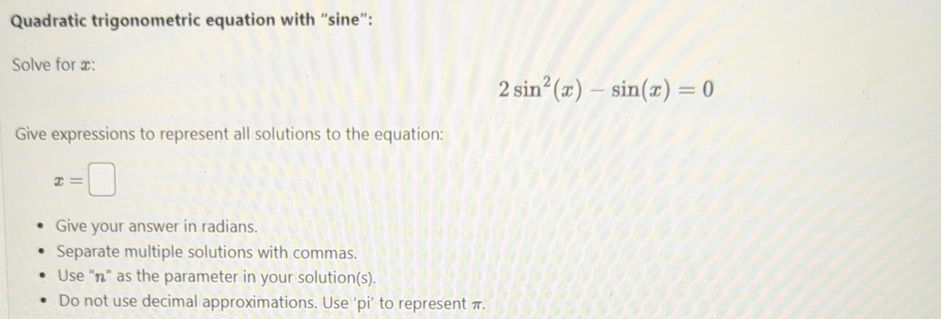 Solved Quadratic trigonometric equation with "tangent": | Chegg.com