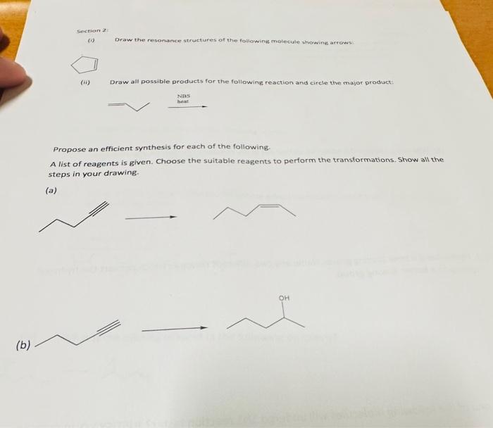 Solved (i) Draw the resonance structures of the following | Chegg.com