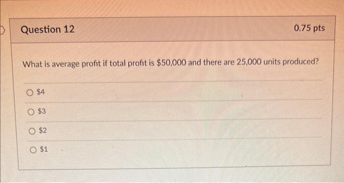 Solved What is average profit if total profit is $50,000 and | Chegg.com