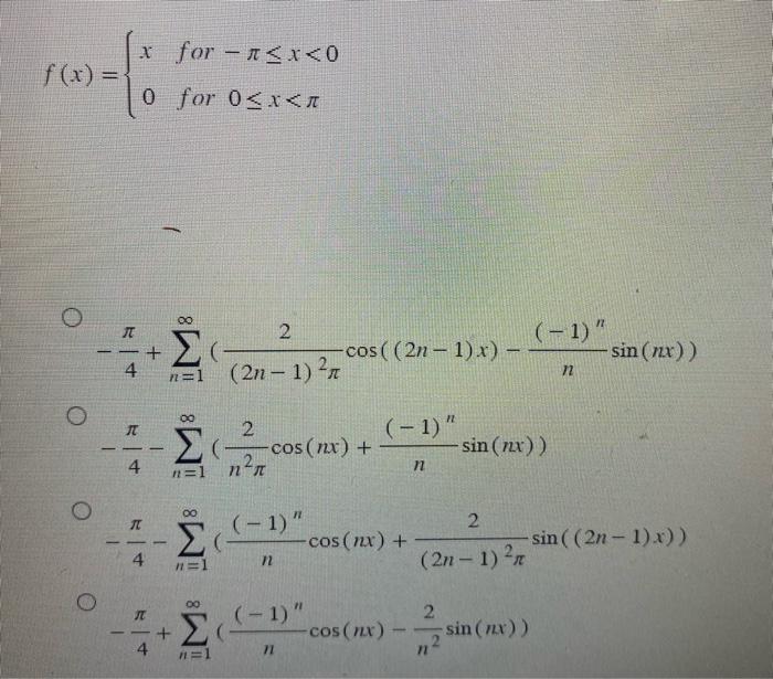 Solved write down the fourier series of the function f(x) | Chegg.com