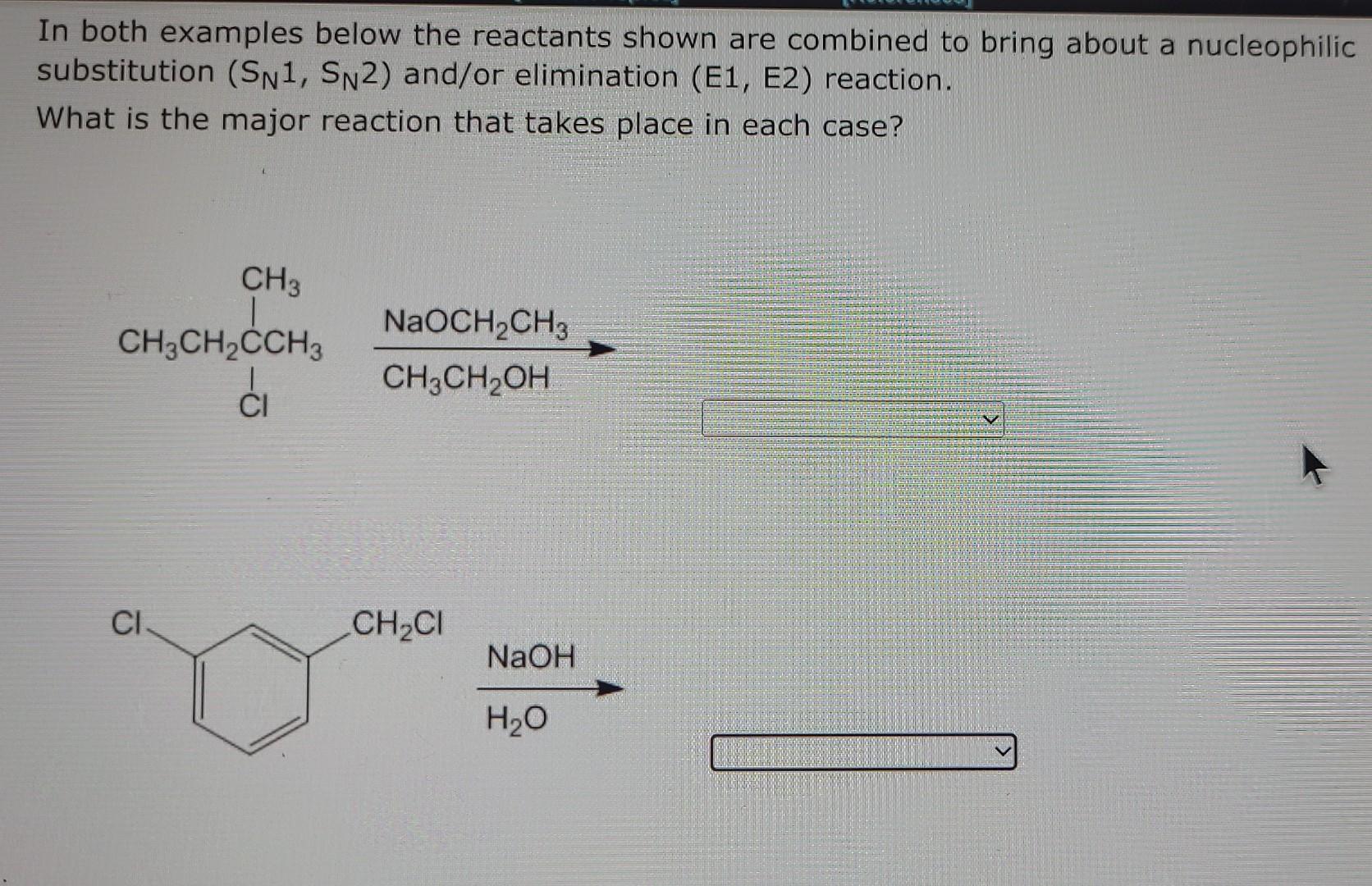 Solved In Both Examples Below The Reactants Shown Are