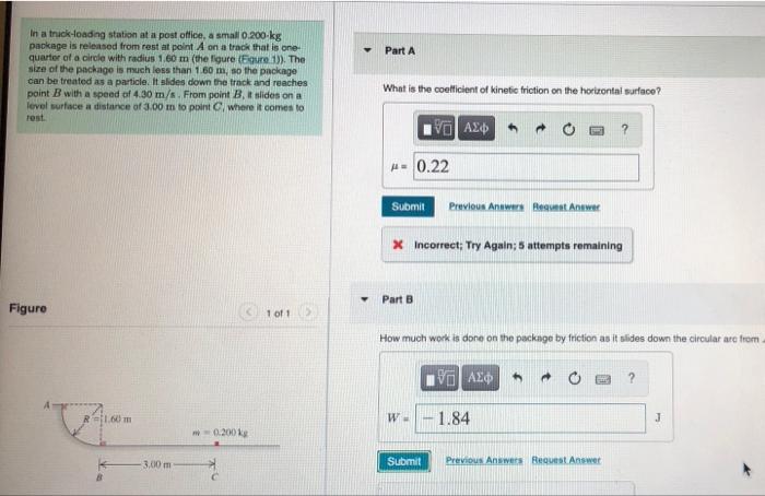 Solved Part A In a truck loading station at a post office, a | Chegg.com