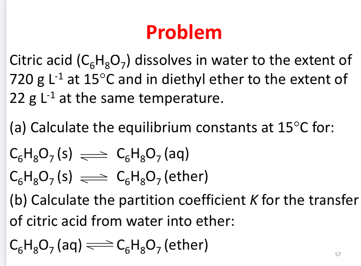 Solved ProblemCitric acid (C6H8O7) ﻿dissolves in water to | Chegg.com