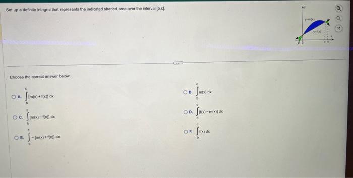 Solved Set up a definite integral that represents the | Chegg.com