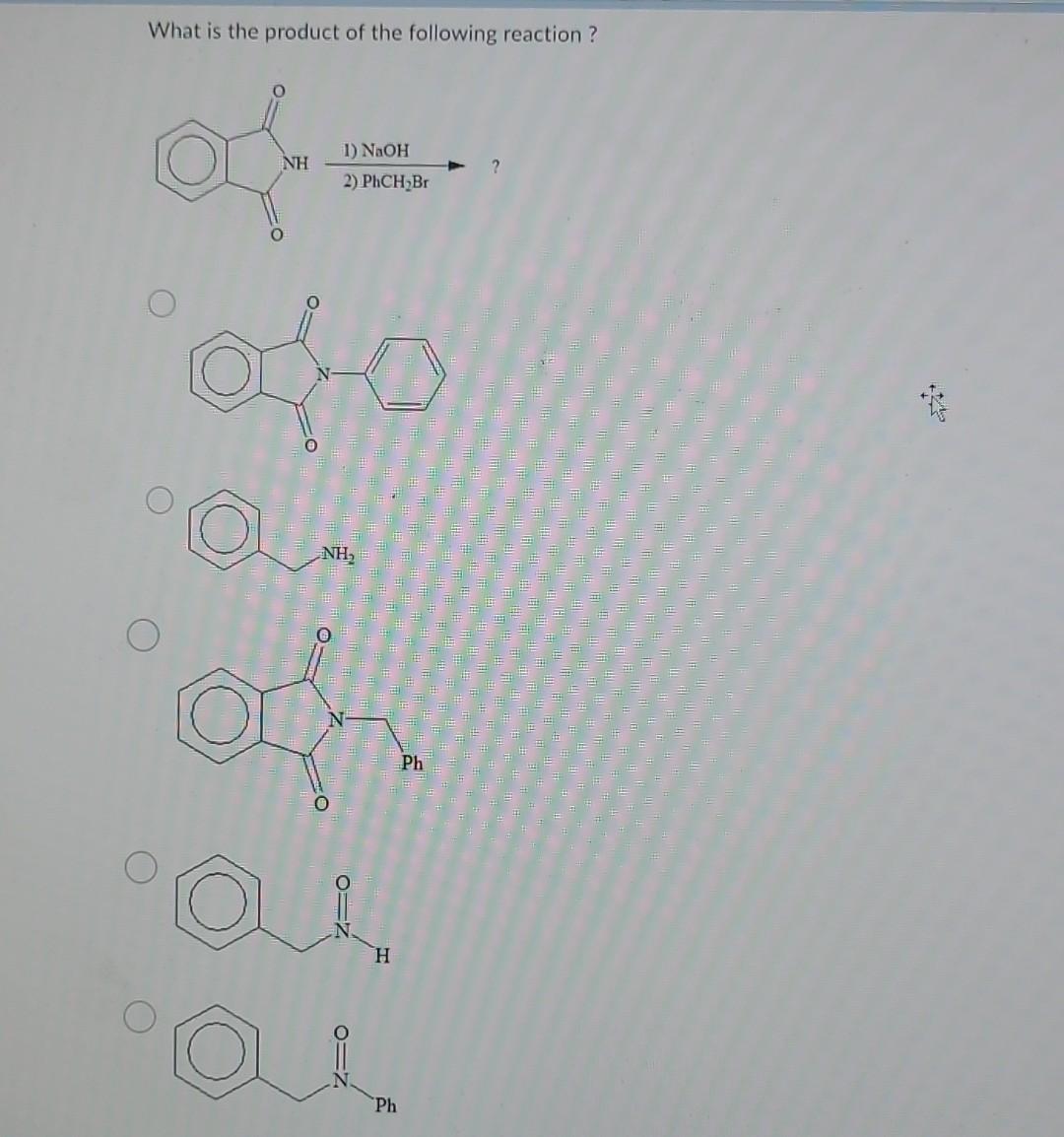 Solved What is the product of the following reaction? | Chegg.com