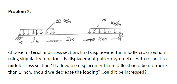 Solved Choose material and cross section. Find displacement | Chegg.com