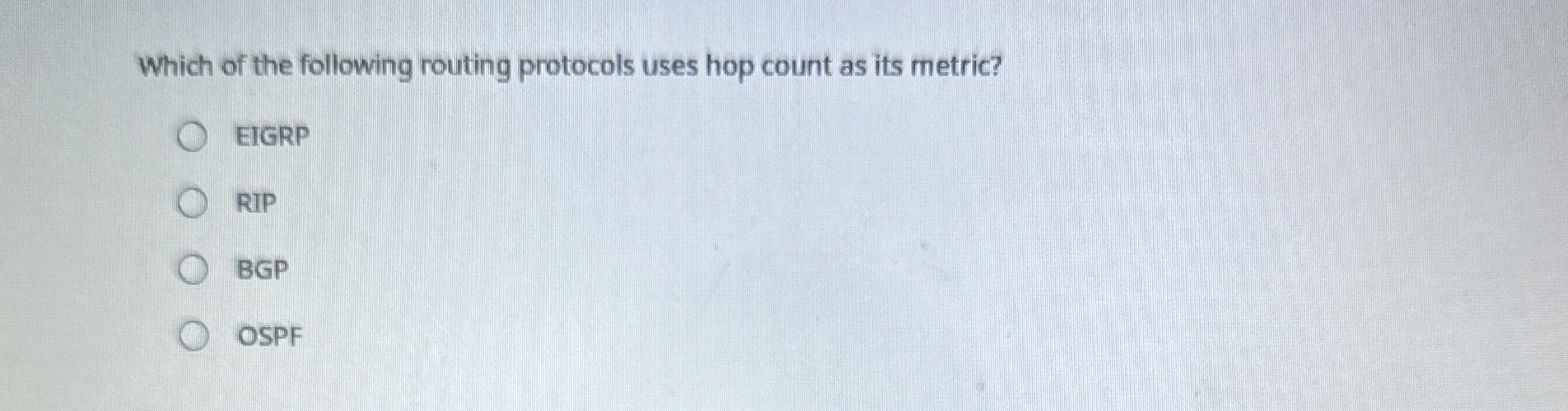 Solved Which of the following routing protocols uses hop | Chegg.com