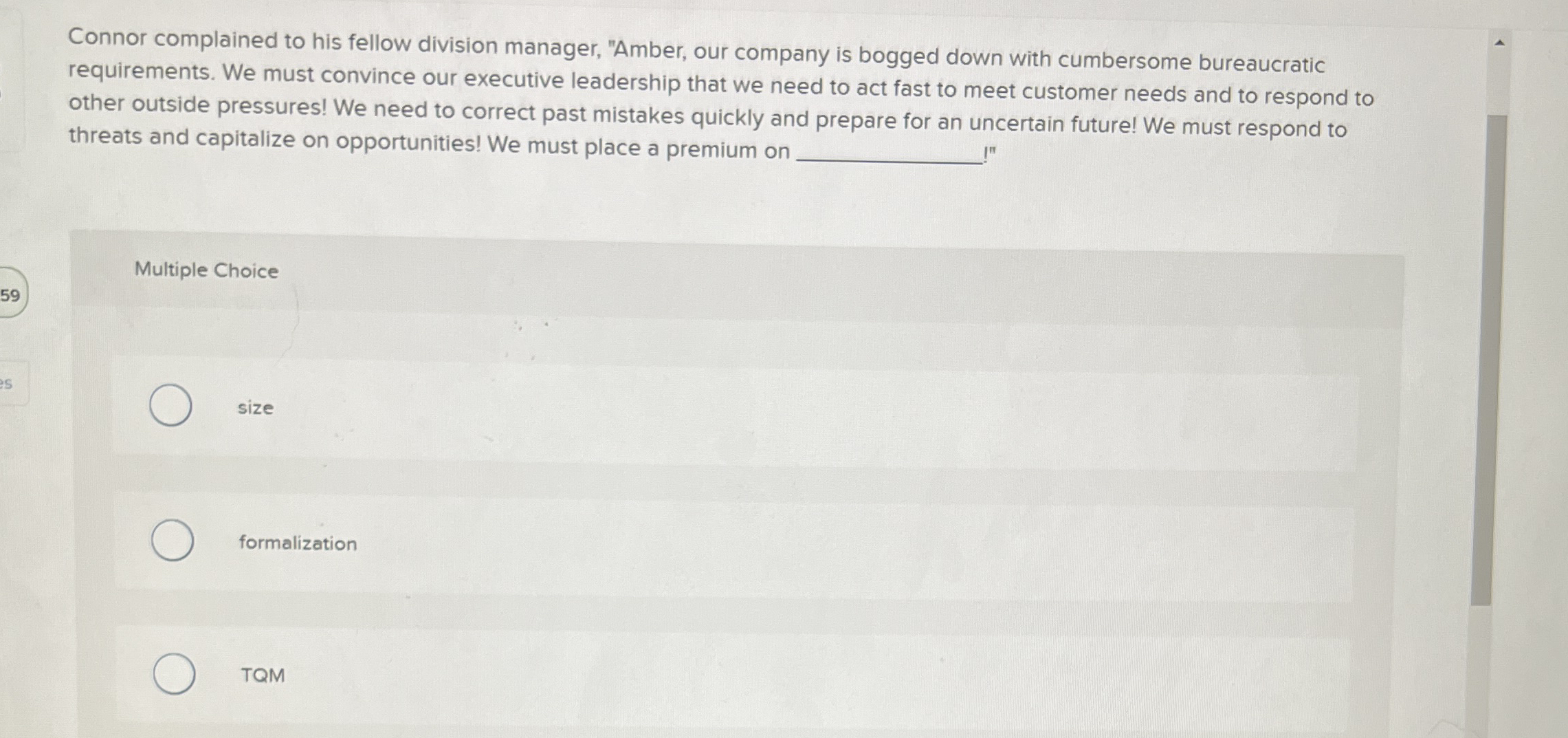 Solved Connor complained to his fellow division manager, | Chegg.com