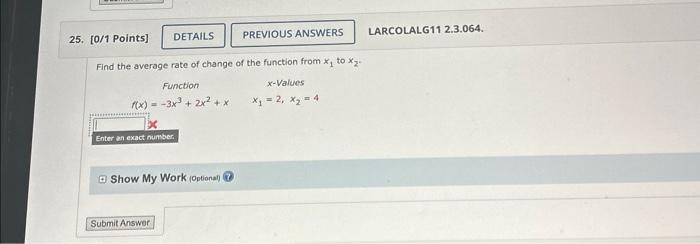 Solved [-/3 Points] LARCOLALG11 2.3.101. Find each function | Chegg.com