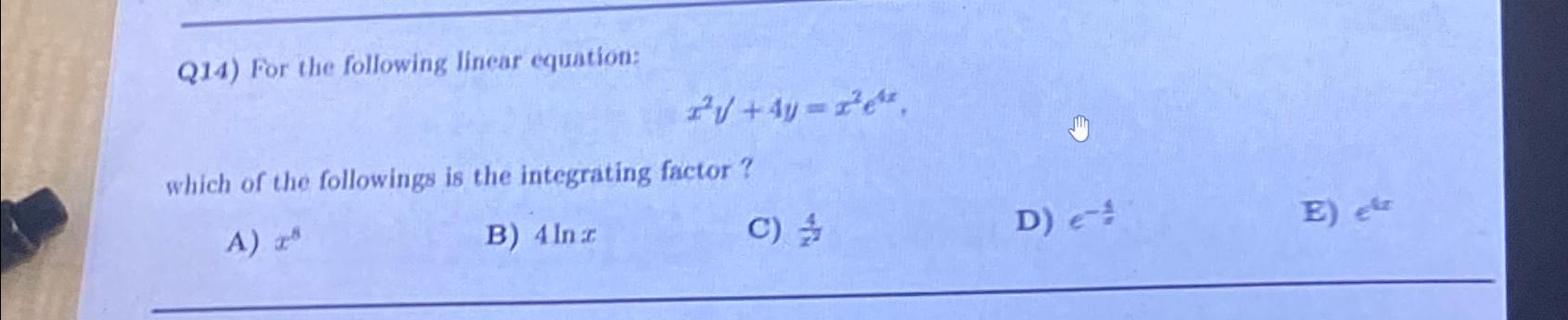 Solved Q14) ﻿For the following linear | Chegg.com
