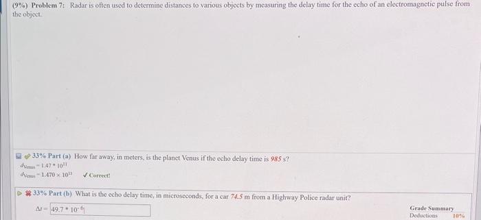 Solved 33\% Part (a) How fir away, in meters, is the planet | Chegg.com