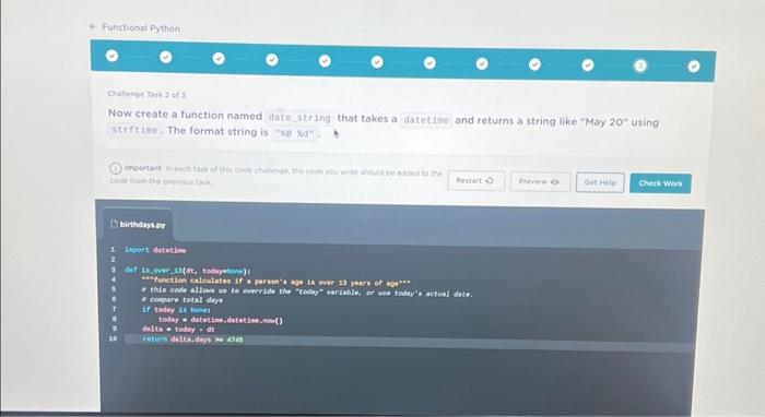 Solved Functional Python Challenge Task 2 of 3 Now create a | Chegg.com