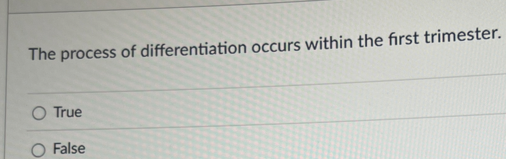 Solved The process of differentiation occurs within the | Chegg.com