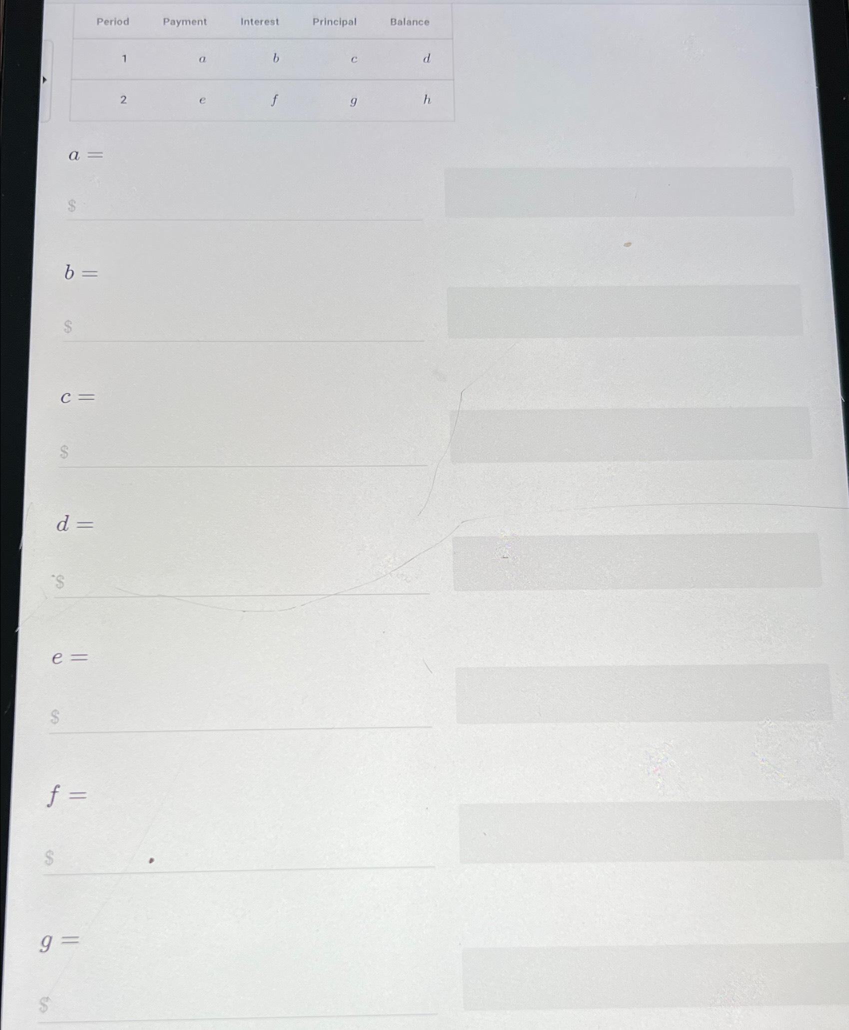 Solved Using the following table, calculate the missing | Chegg.com