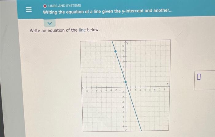 Solved Write an equation of the line below. | Chegg.com