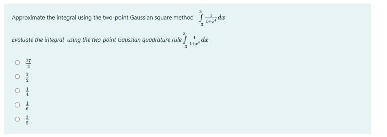 Solved Approximate the integral using the two-point Gaussian | Chegg.com