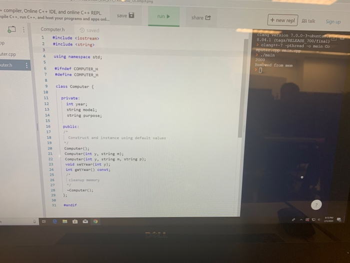 Solved implement the Computer class as shown in class and | Chegg.com