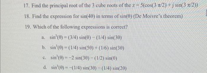 Solved 17. Find the principal root of the 3 cube roots of | Chegg.com