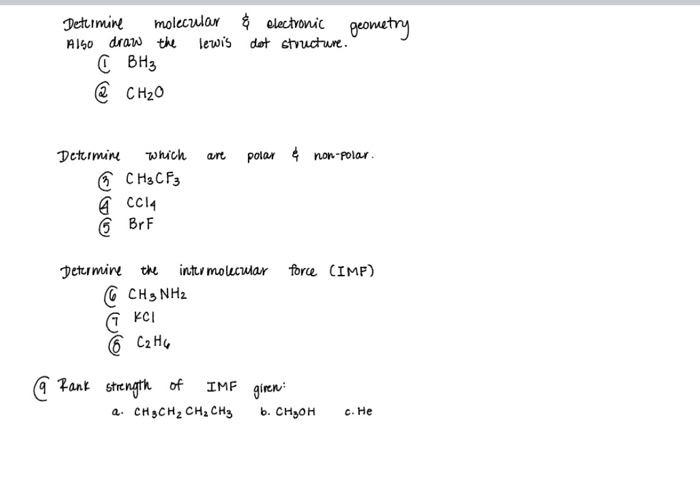 Solved Determine molecular & electronic geometry Also draw | Chegg.com