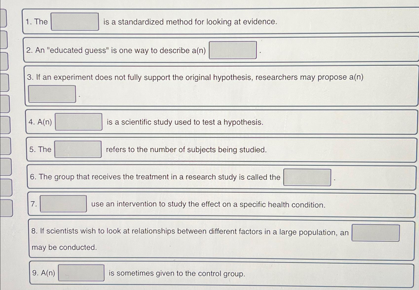 Solved The is a standardized method for looking at | Chegg.com