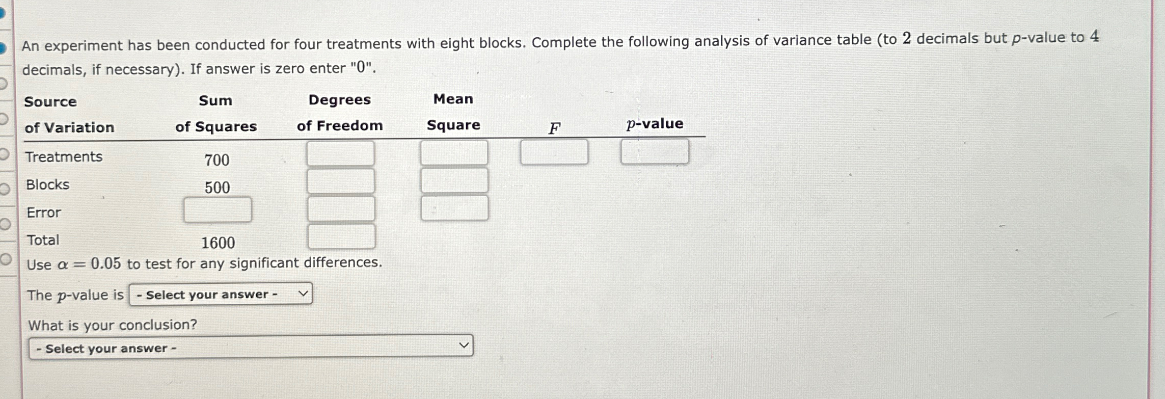 Solved An experiment has been conducted for four treatments | Chegg.com