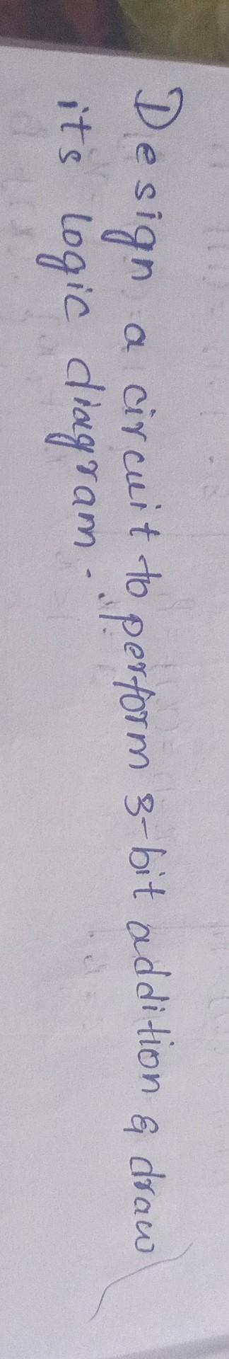 Solved Design a circuit to perform 3-bit addition & draw its | Chegg.com