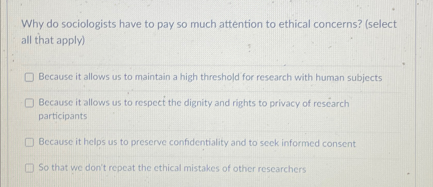 Solved Why do sociologists have to pay so much attention to | Chegg.com