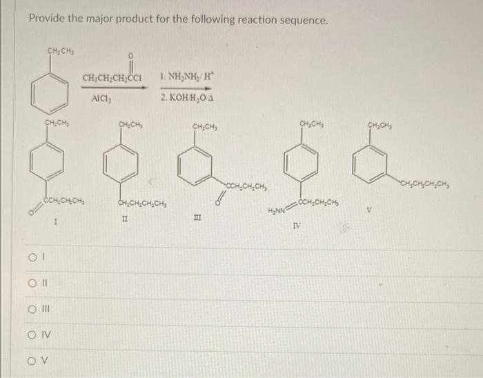 Solved Provide the major product for the following reaction | Chegg.com