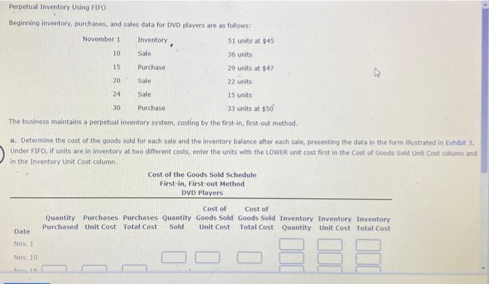 Solved Perpetual inventory Using FIFO Beginning inventory, | Chegg.com